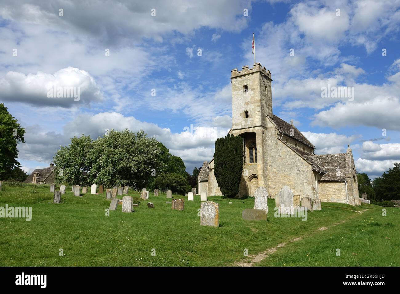 St Mary's Church, Swinbrook, on the River Windrush, Oxfordshire ...
