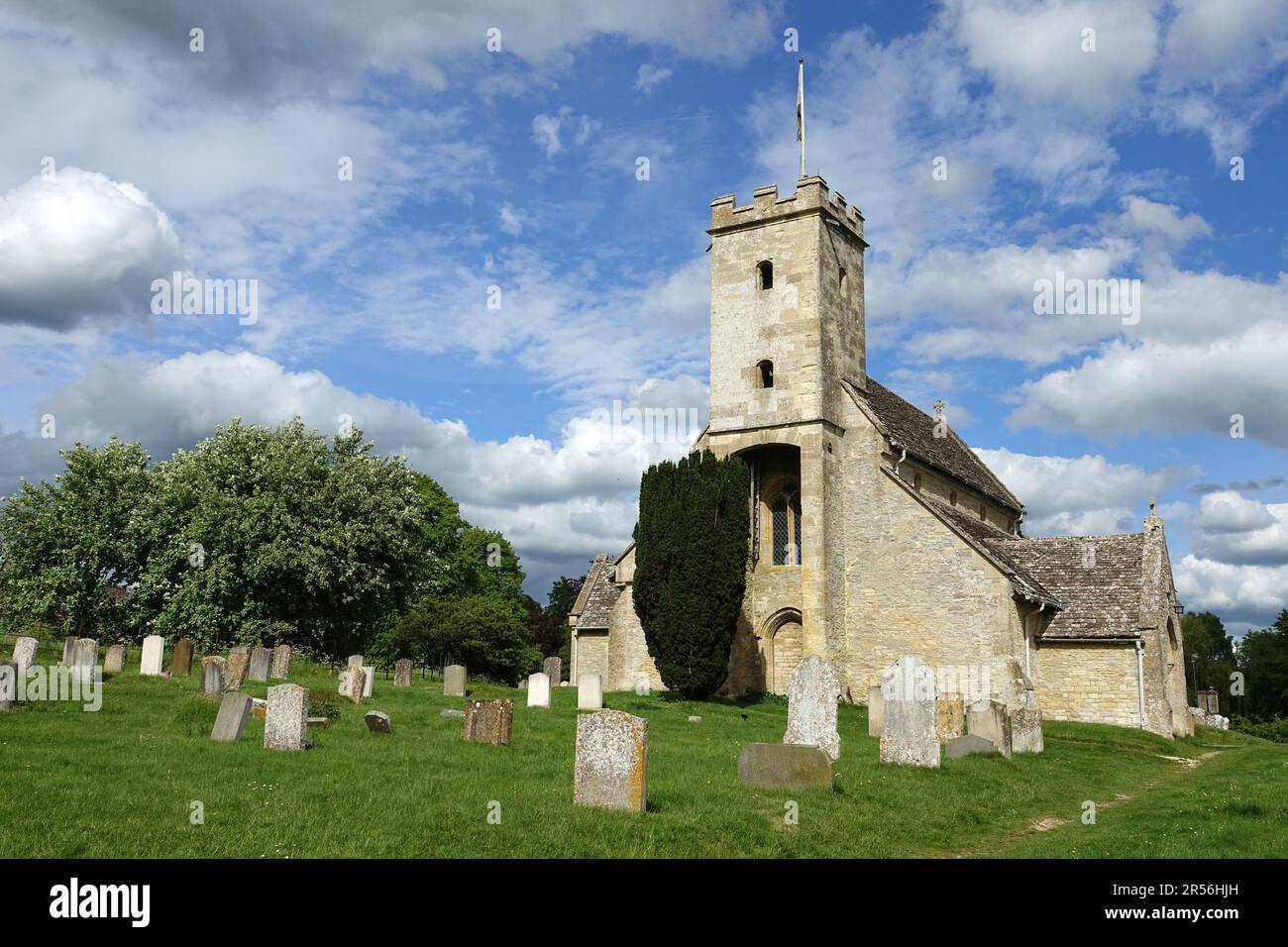 St Mary's Church, Swinbrook, on the River Windrush, Oxfordshire ...
