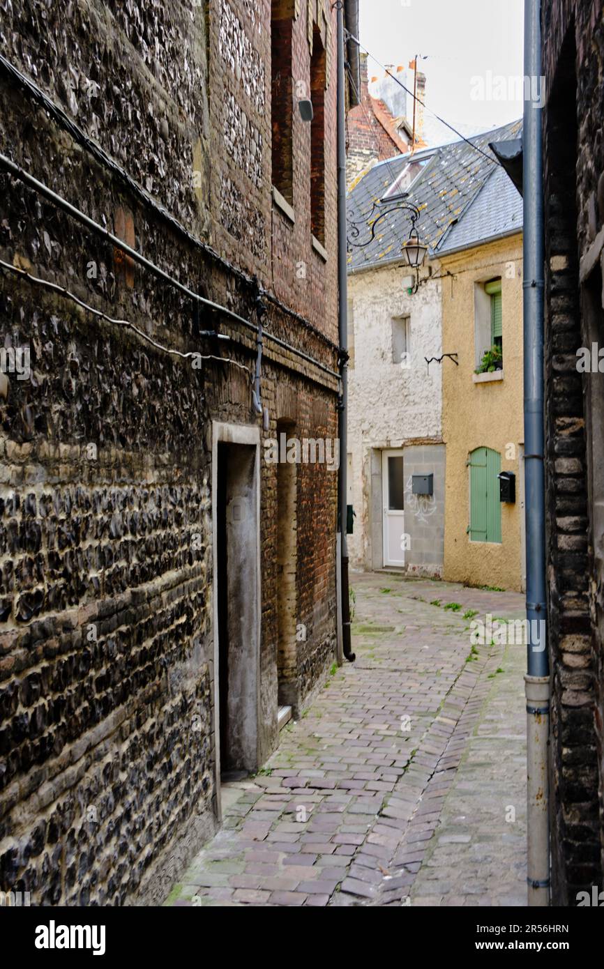 Dieppe, Normandy, France - September 19 2022: Old side-streets in the neighbourhood of Le Pollet ...