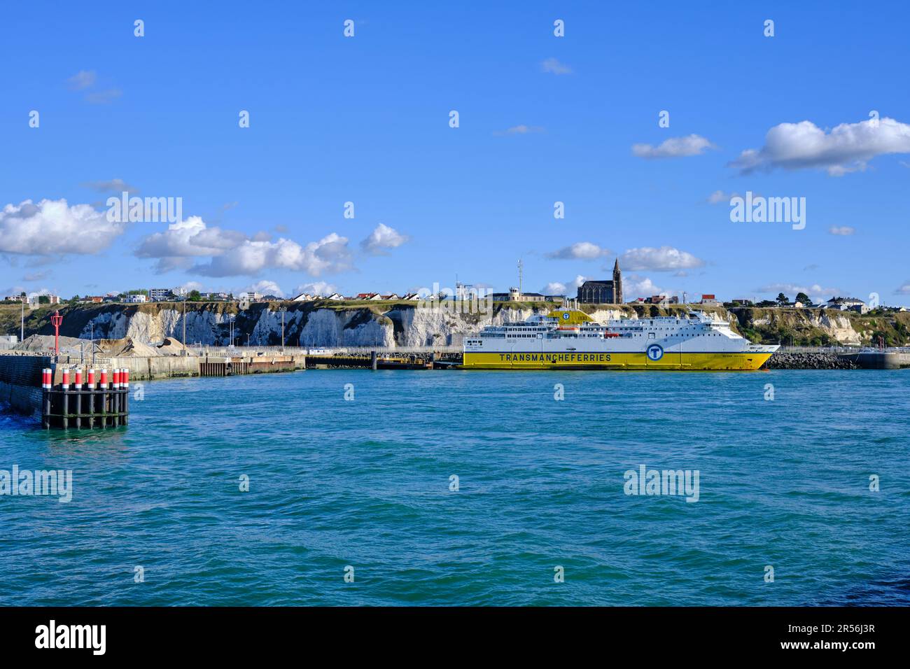 Dieppe, Normandy, France - September 21 2022: The DFDS passenger ferry docked in the Dieppe ...