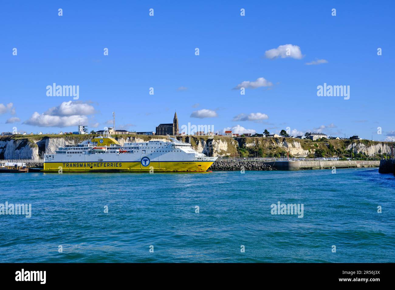 Dieppe, Normandy, France - September 21 2022: The DFDS passenger ferry docked in the Dieppe ...