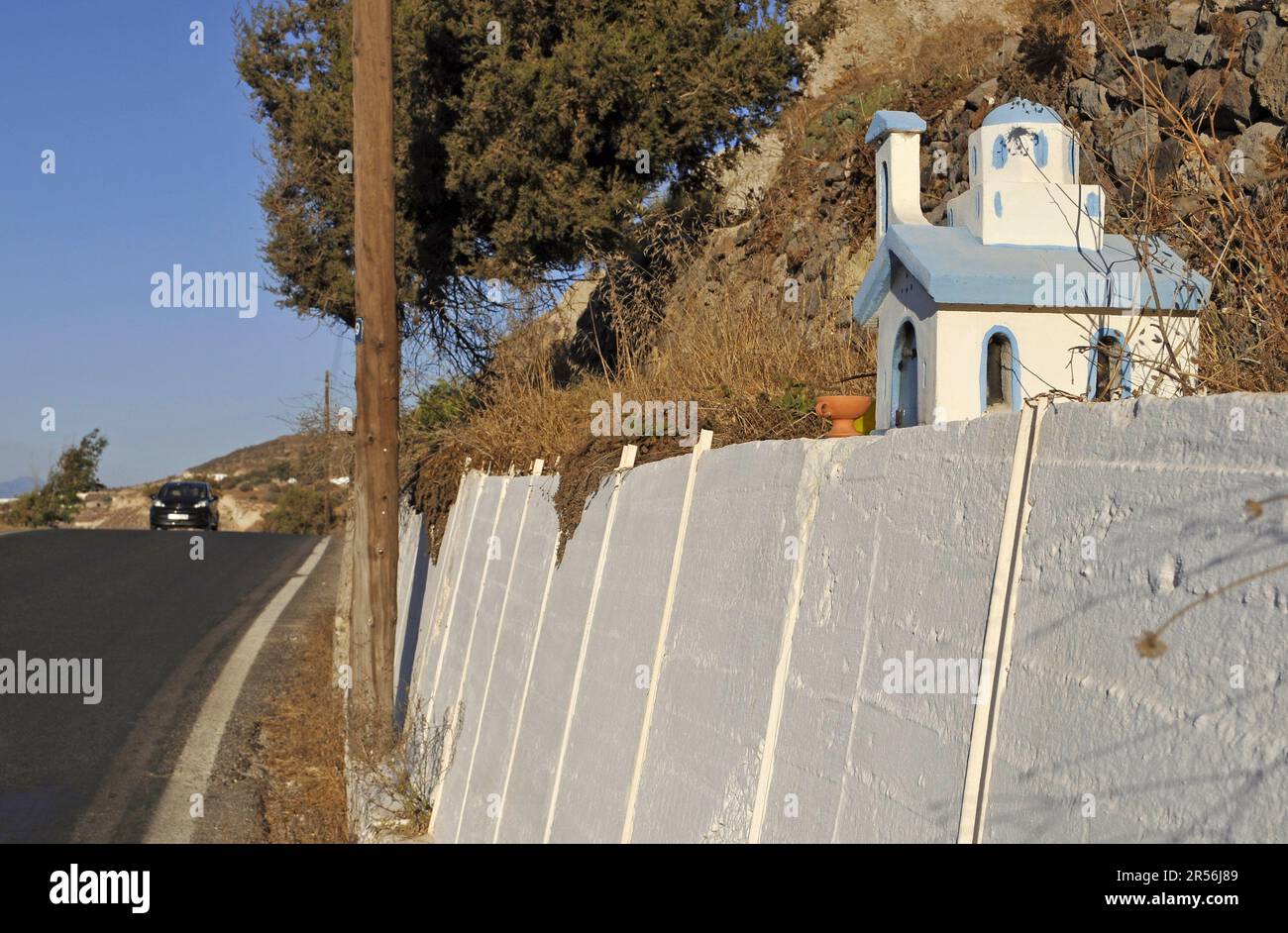 typical shrine (Kandylakia) along the road in Nissiros Island ...