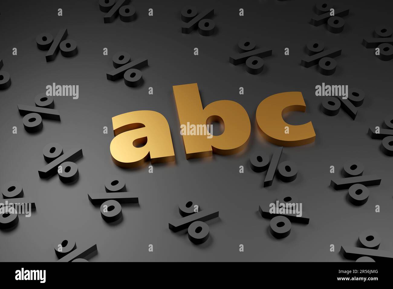 Gold inscription abc sign, soft light, top view smooth background, 3d ...