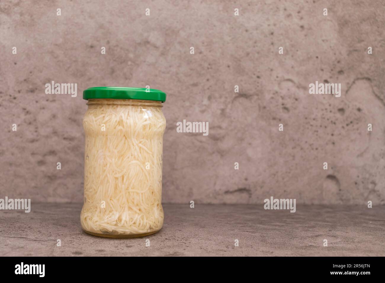 Celery Root Salad Preserve In Glass Jar With Screw Metal Cap On Shelf ...