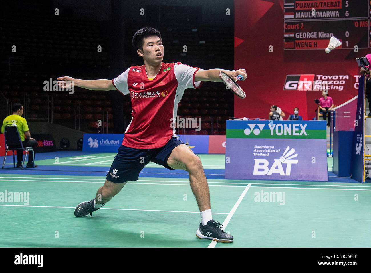 Weng Hong Yang of China plays against Kiran George of India during the ...