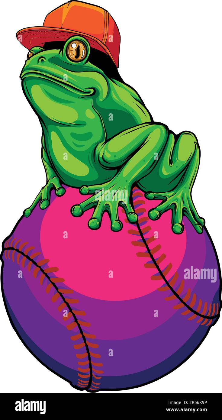 vector illustration of frog on baseball ball Stock Vector Image & Art ...