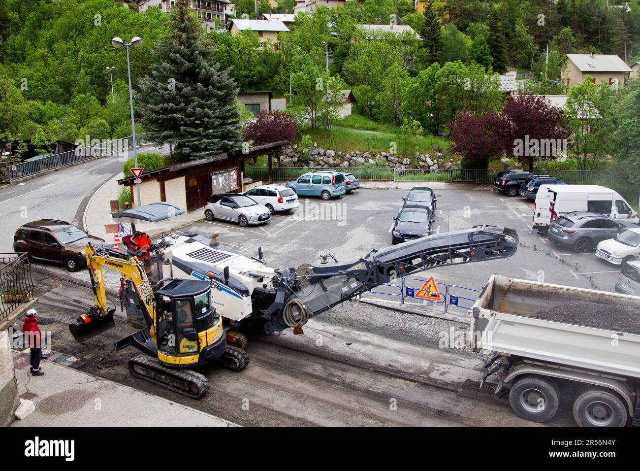 Briancon, France. 31st May, 2023. A ripper removes old tar, France on ...