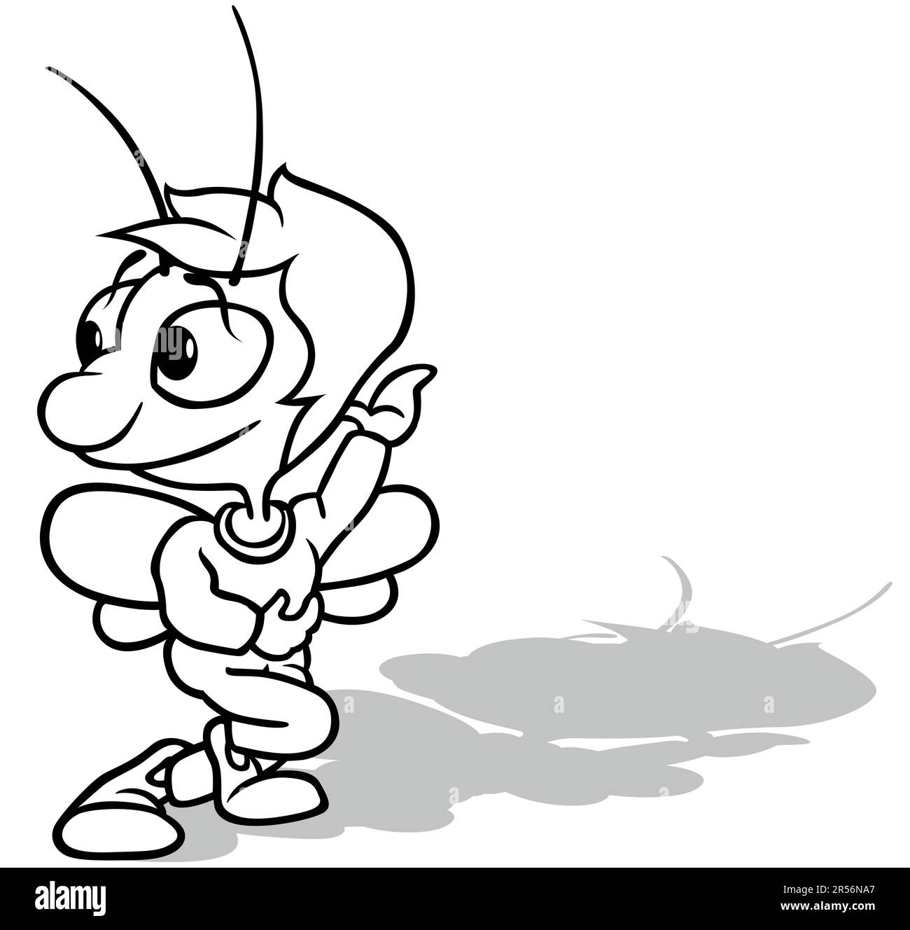 Drawing of a Beetle with a Turned Head Stock Vector Image & Art - Alamy