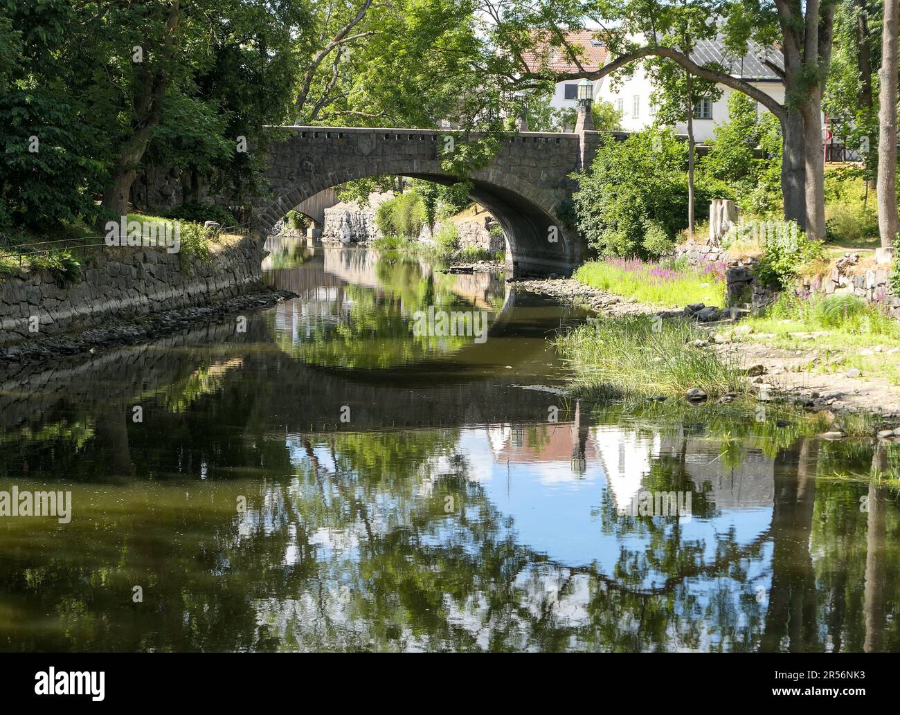 View of a arch bridge over a canal in the city Stock Photo - Alamy