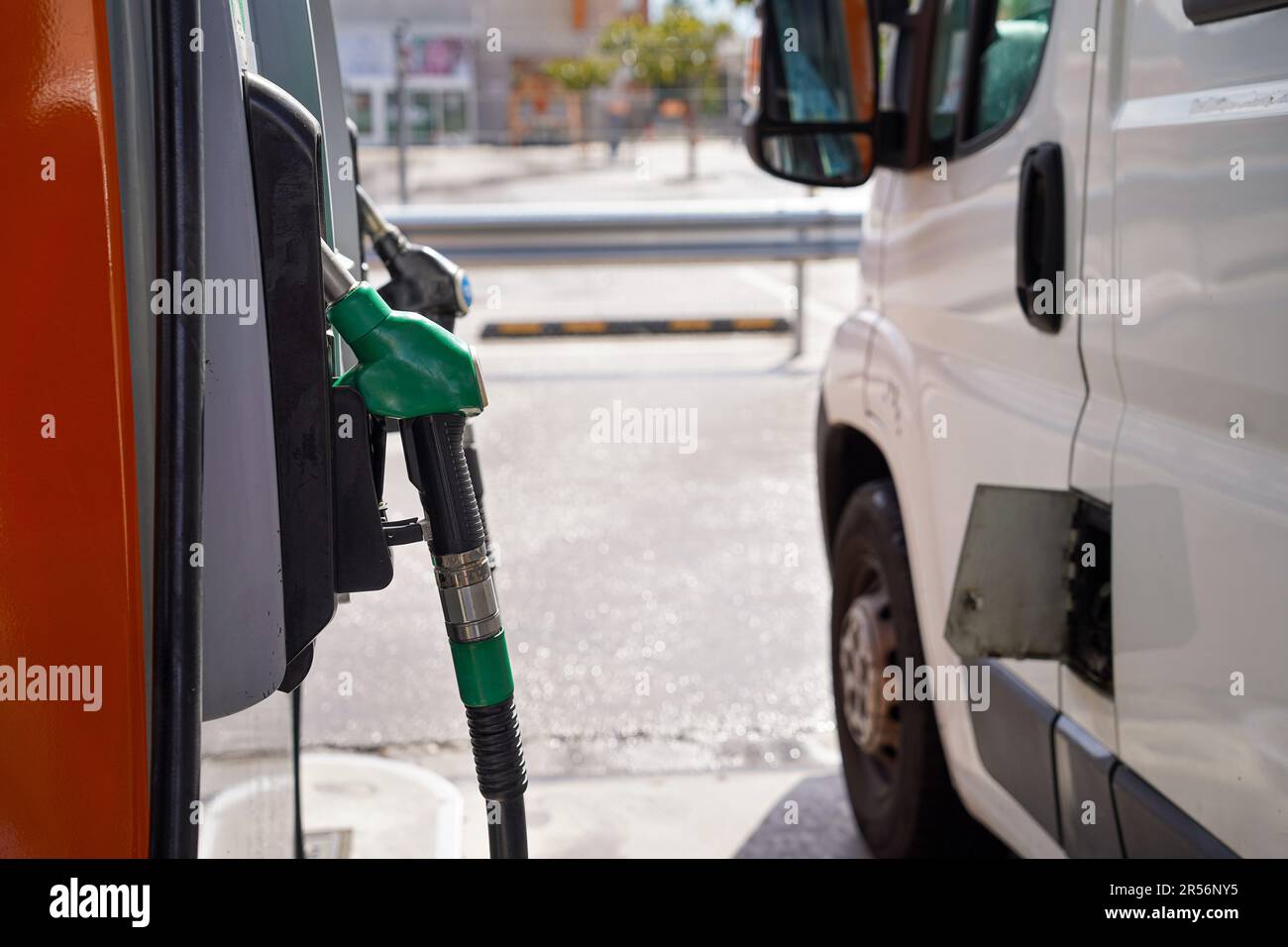 Car refueling on petrol station. gas pump at fuel station Stock Photo ...