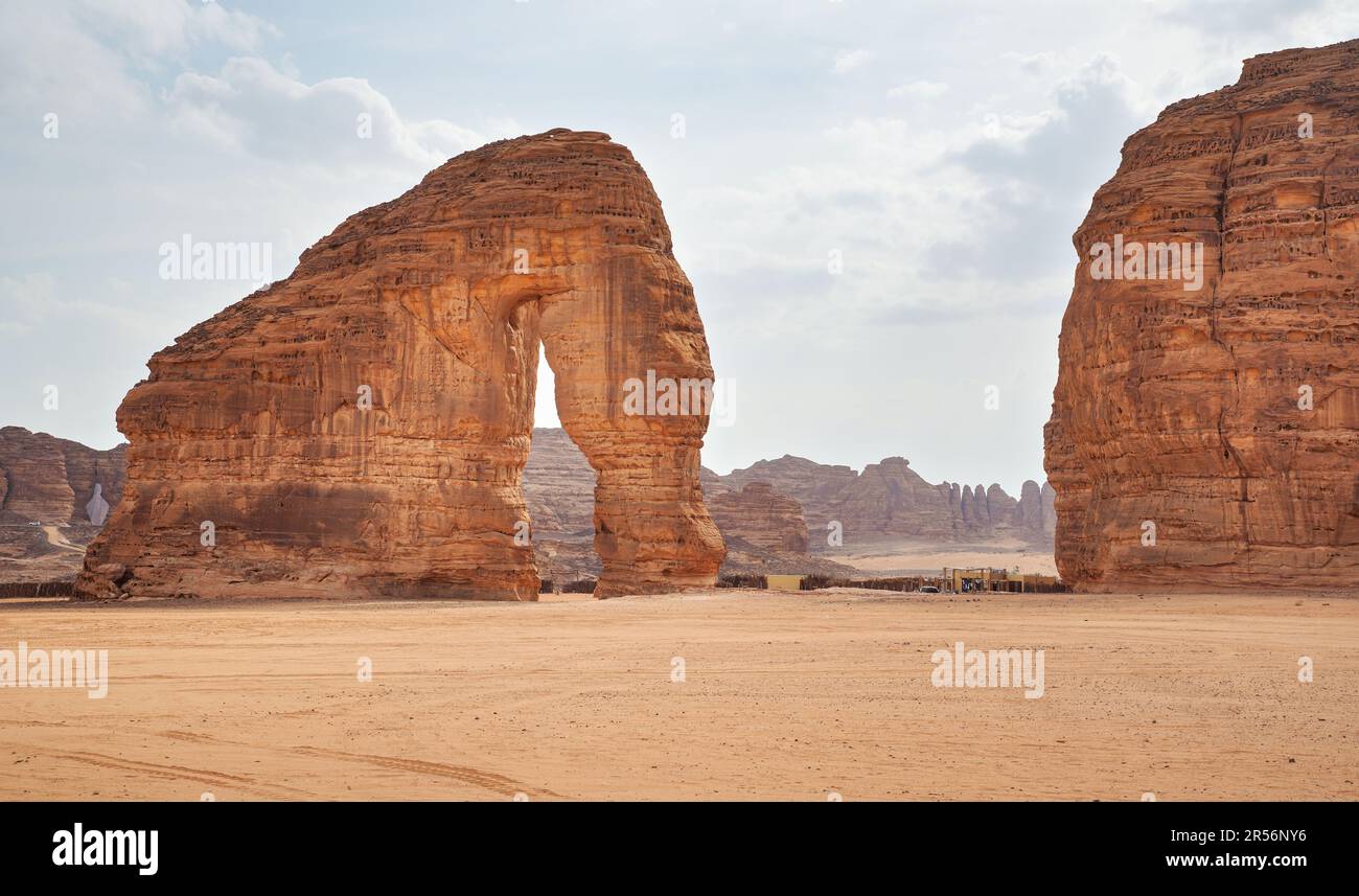 Jabal AlFil - Elephant Rock in Al Ula desert landscape, Saudi Arabia ...