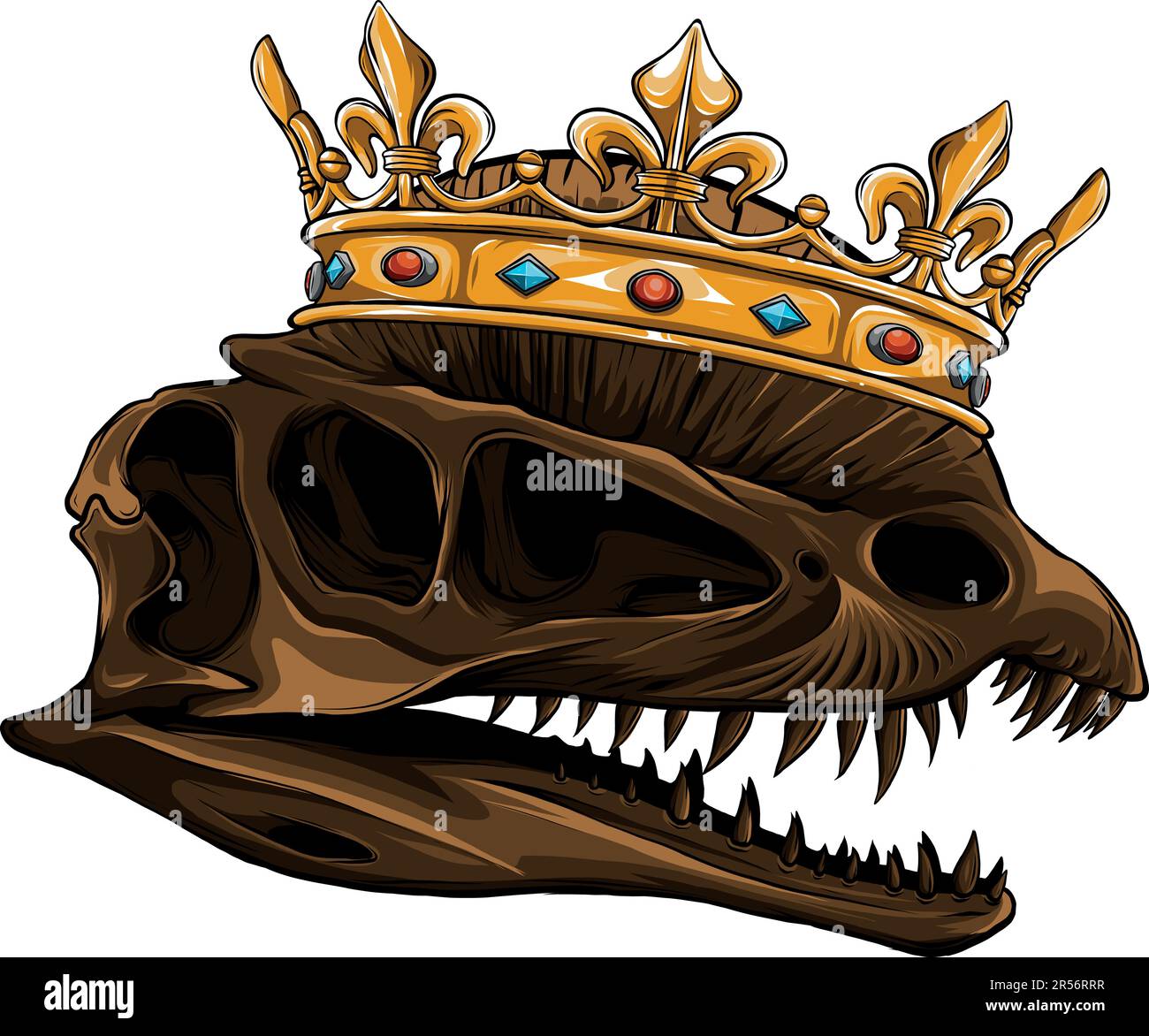Vector illustration of dinosaur skull with skull Stock Vector Image & Art - Alamy