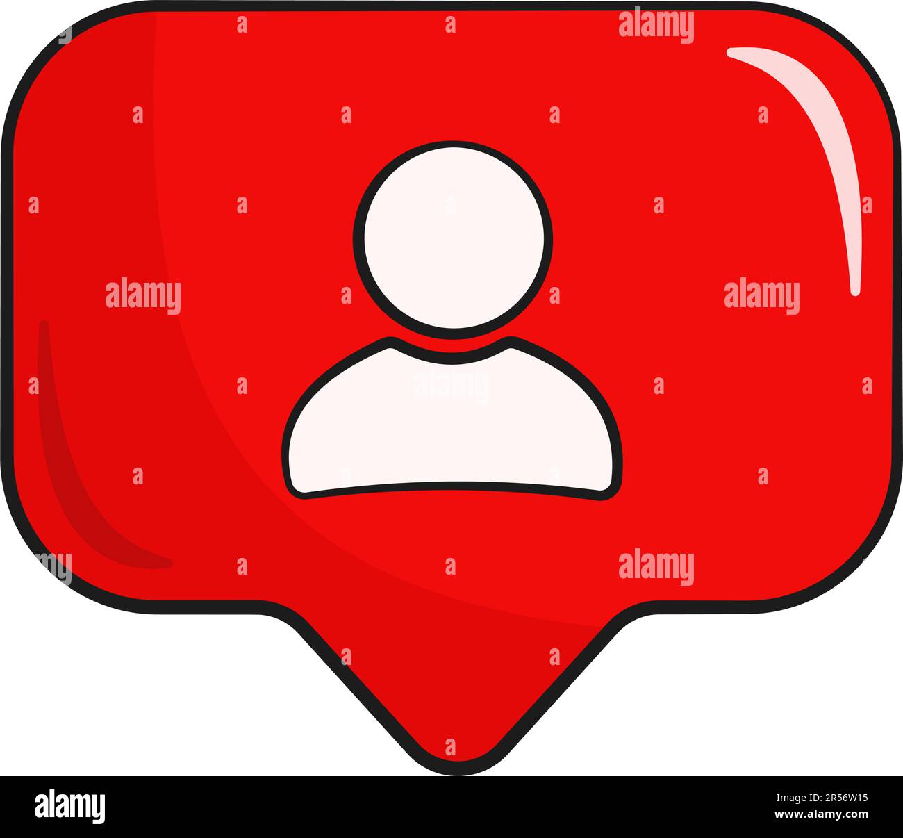 Follower notification icon. Cartoon. Vector illustration. Isolated on ...