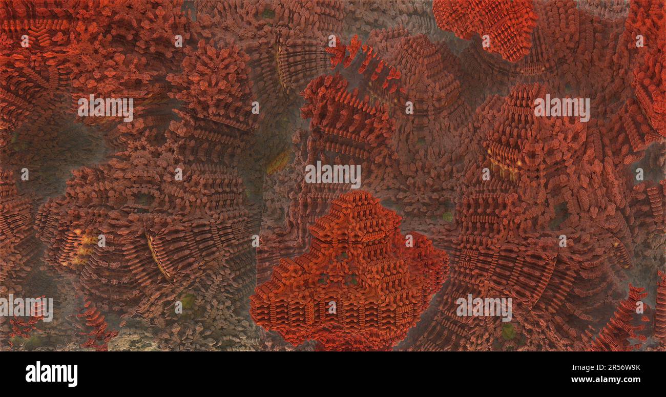 the surface of an alien planet under an alien sun 3d rendering Stock ...