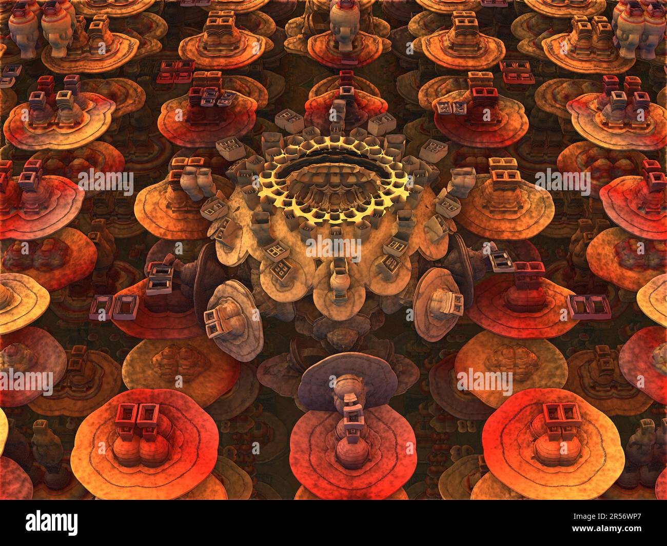 the surface of an alien planet under an alien sun 3d rendering Stock ...