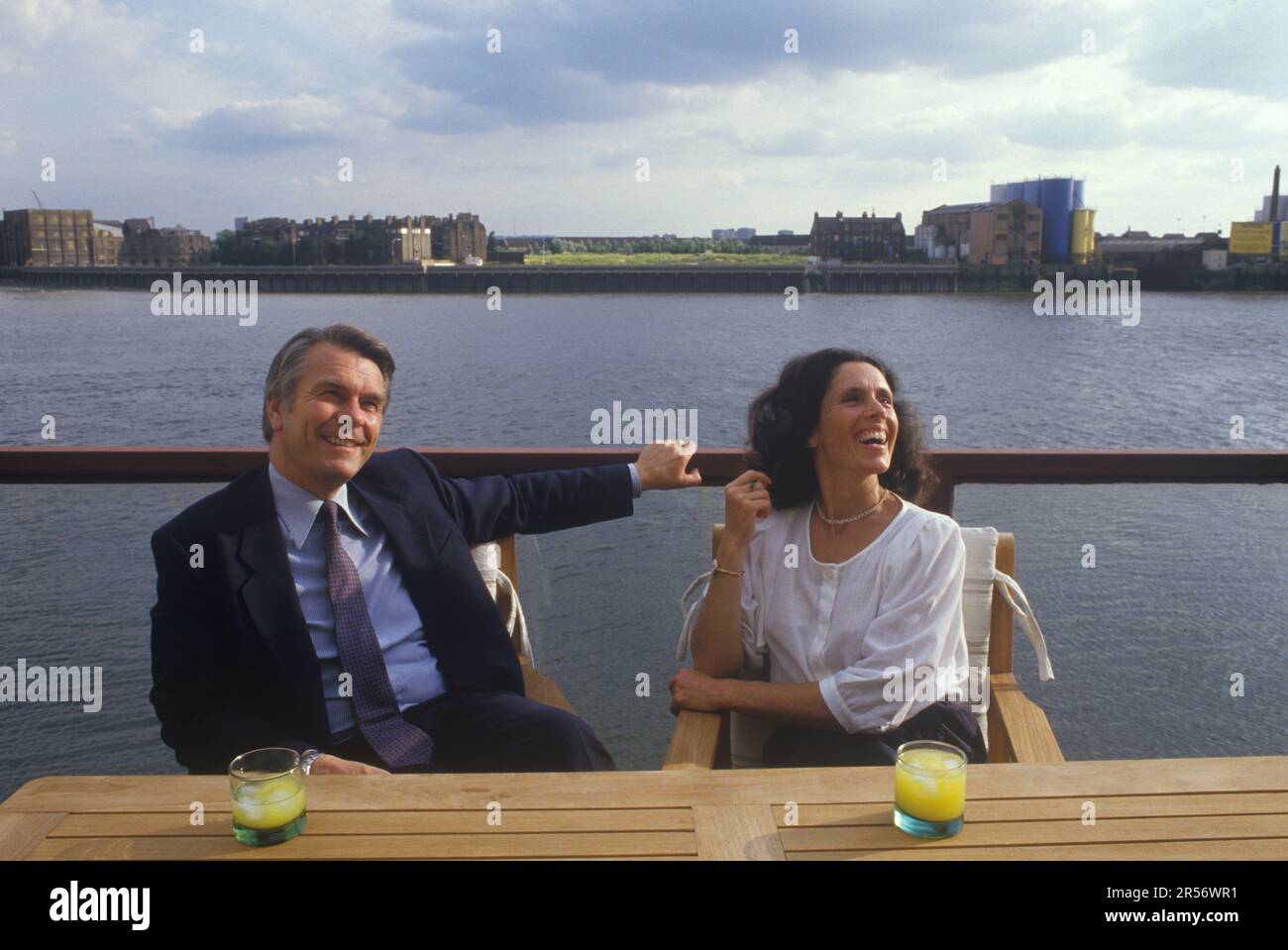 David Owen MP (Lord Owen) and wife Debbie. Politician 1980s England. In ...