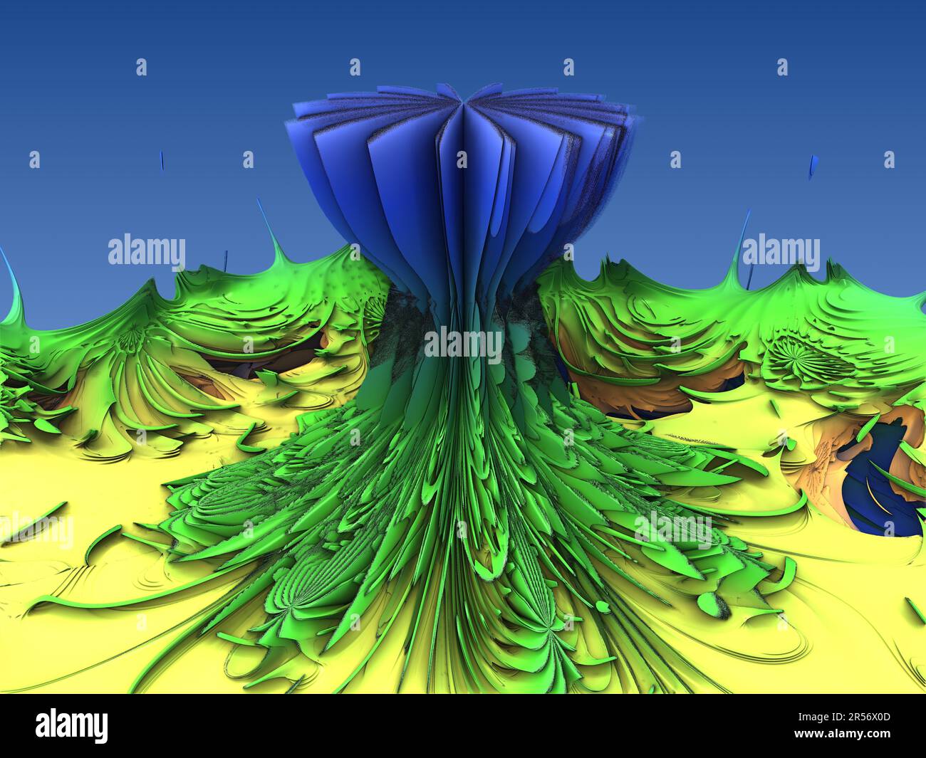 the surface of an alien planet under an alien sun 3d rendering Stock ...