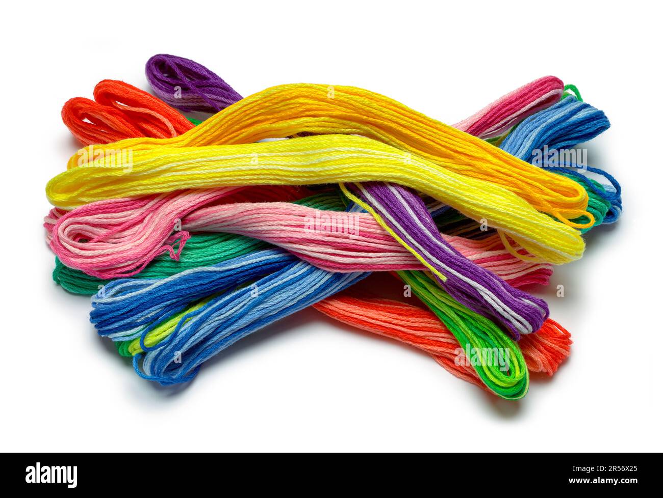 Embroidery Thread Pile Cut Out on White Stock Photo - Alamy