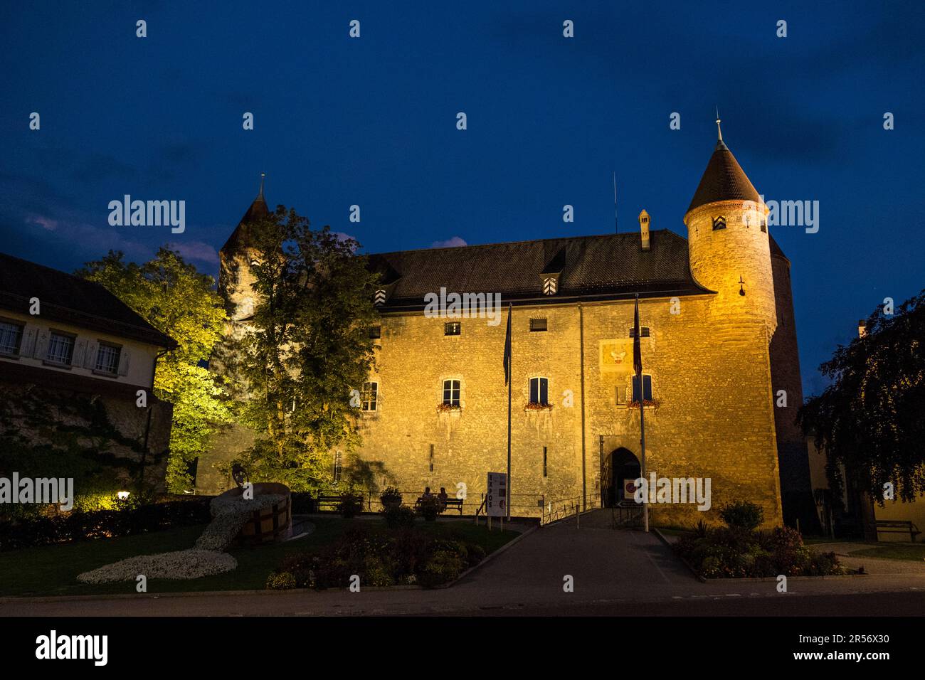 Switzerland. Canton Fribourg. Bulle. castle Stock Photo - Alamy