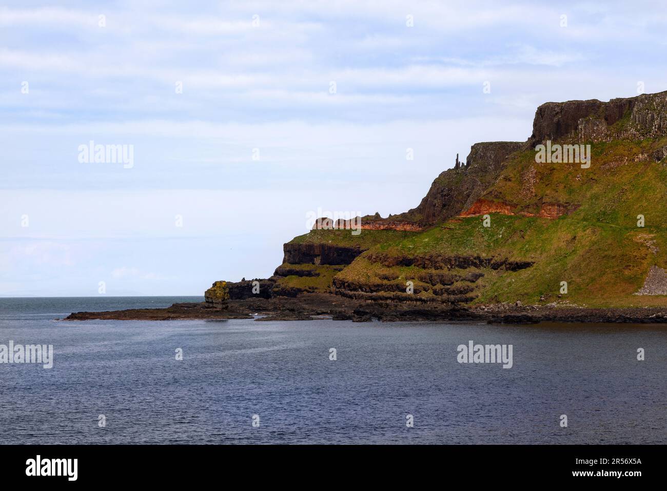 Coastline of the Giant's Causeway with the so called Chimney Stacks, Bushmills, County Antrim ...