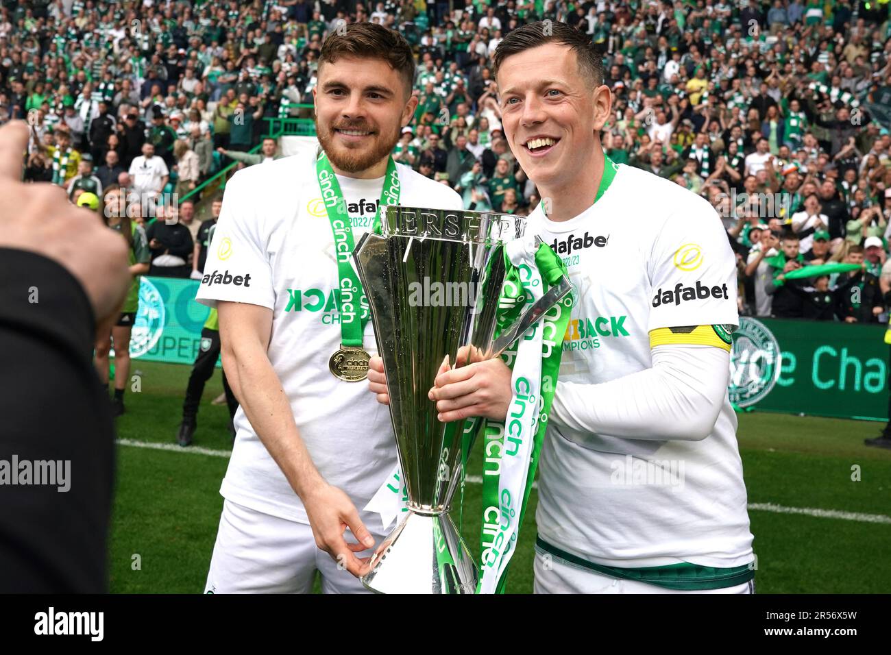 Celtic's James Forrest and Callum McGregor (right) celebrate with the ...