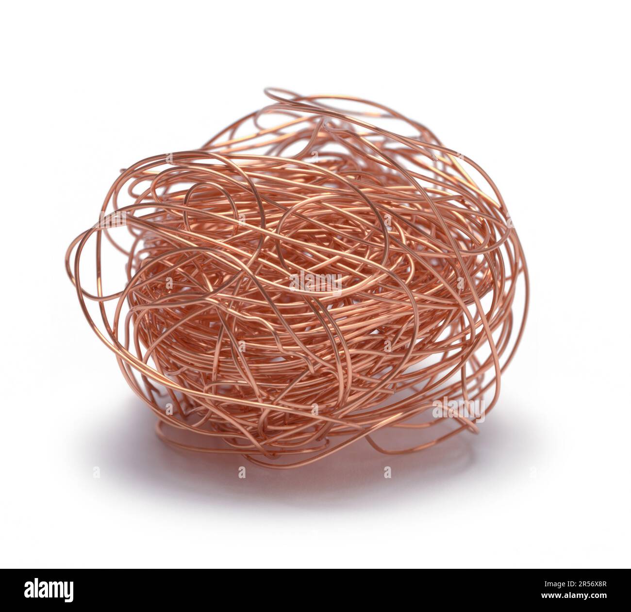 Ball of Copper WIre Cut Out on White Stock Photo - Alamy