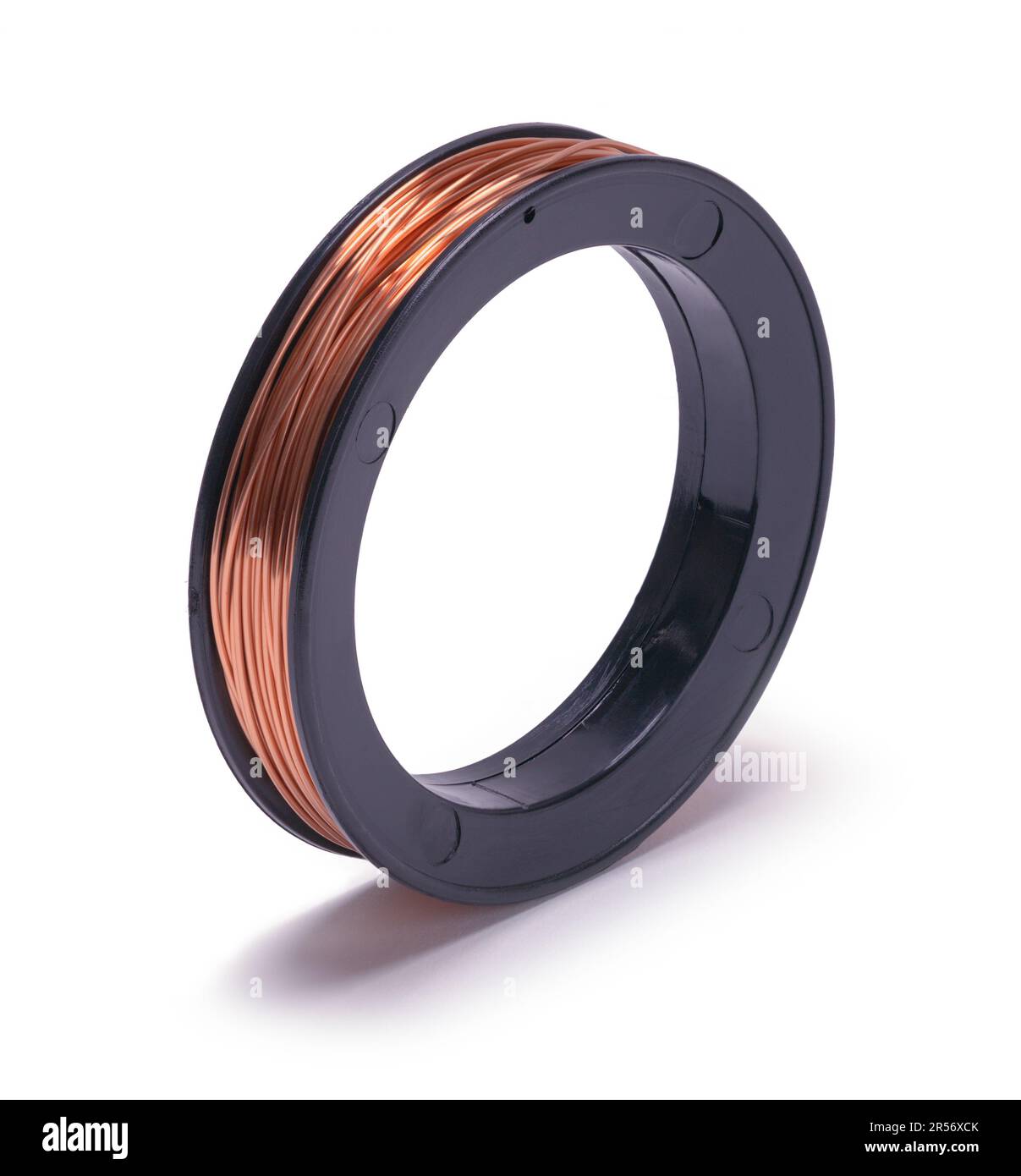 Spool of Copper Wire Cut Out on White Stock Photo - Alamy