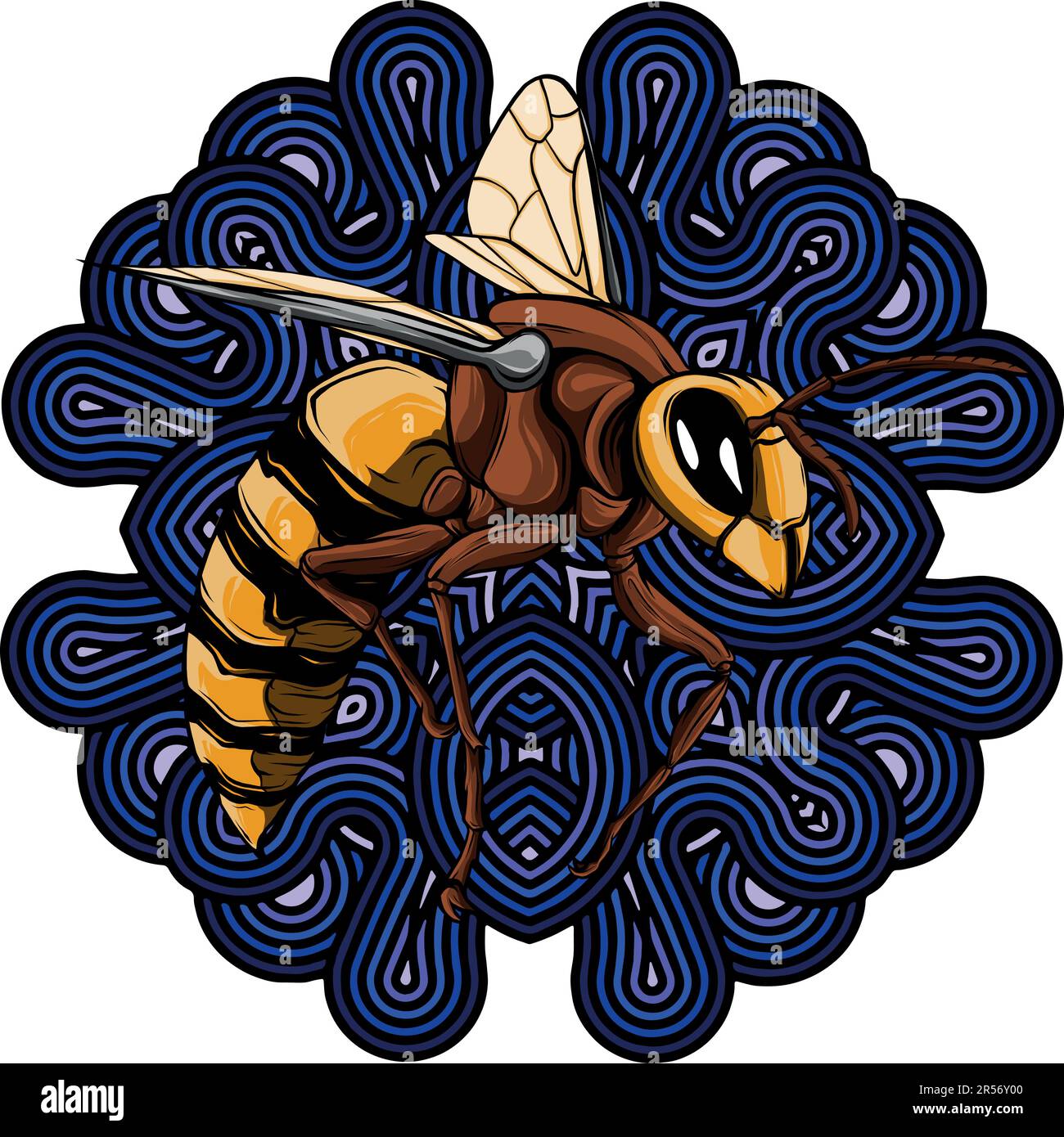 illustration of Bee with decoration design Stock Vector Image & Art - Alamy
