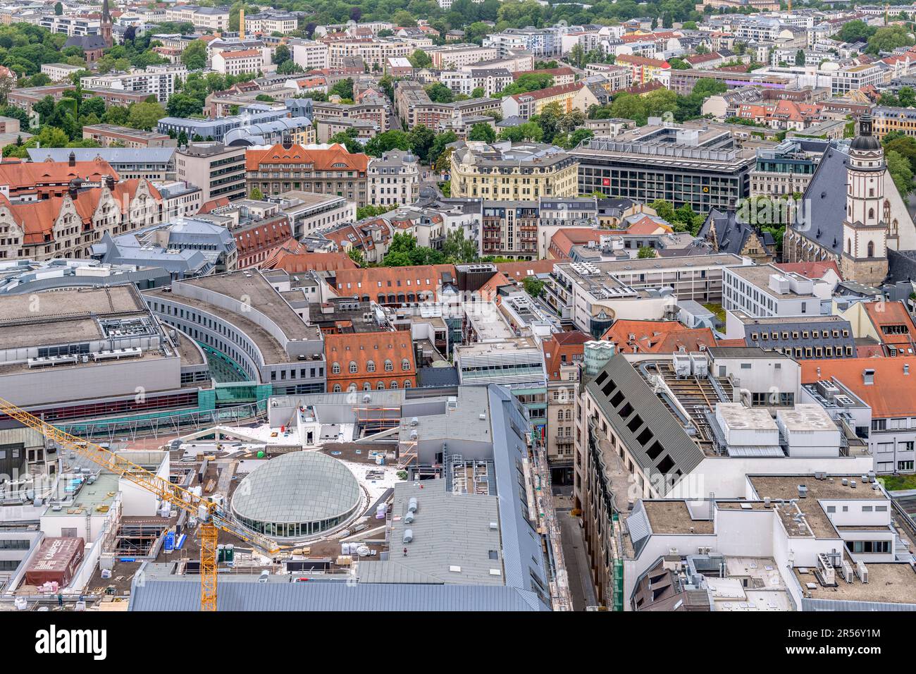 Aerial views from Leipzig's Panorama Tower. The city was badly bombed ...