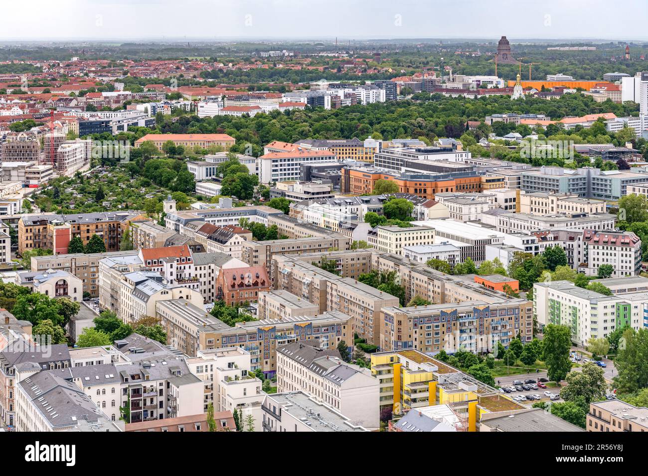 Aerial views from Leipzig's Panorama Tower. The city was badly bombed ...