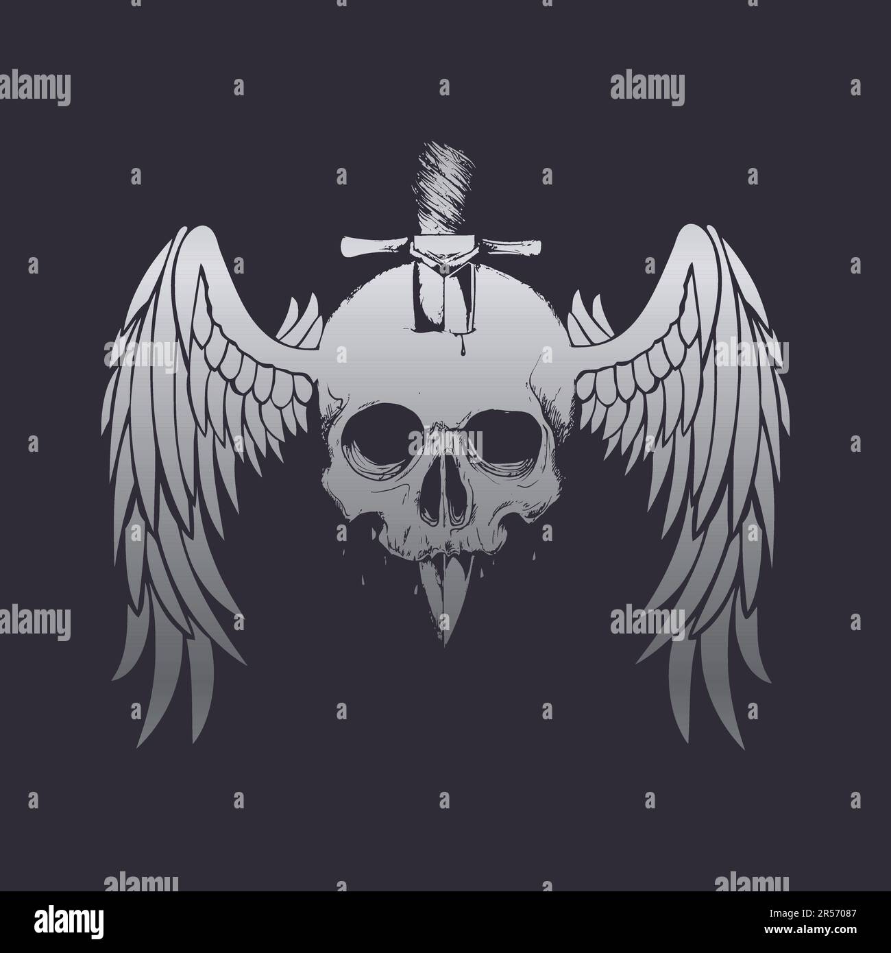 Skull and wings vector design. Editable, resizable, EPS 10, vector ...