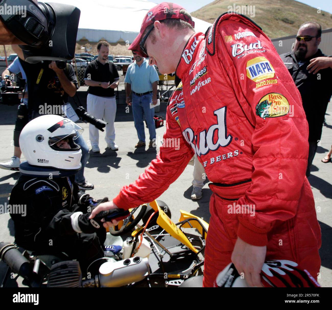 nascar23 149 pc.jpg Dale Earnhardt, Jr. (right) shook hands with Andrew ...