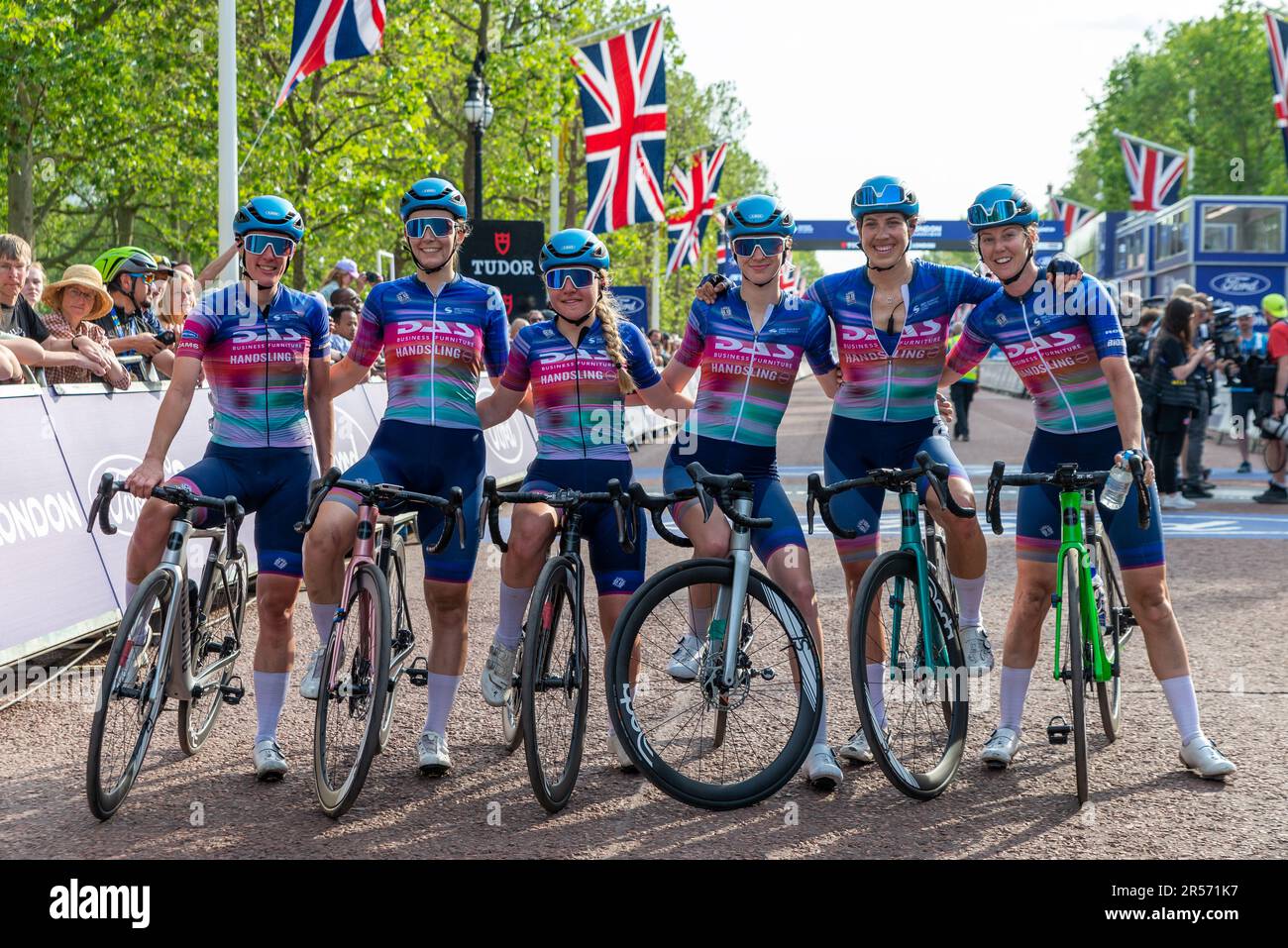 DAS Handsling Bikes team after racing in the Classique UCI Women's WorldTour road race Stage 3 ...