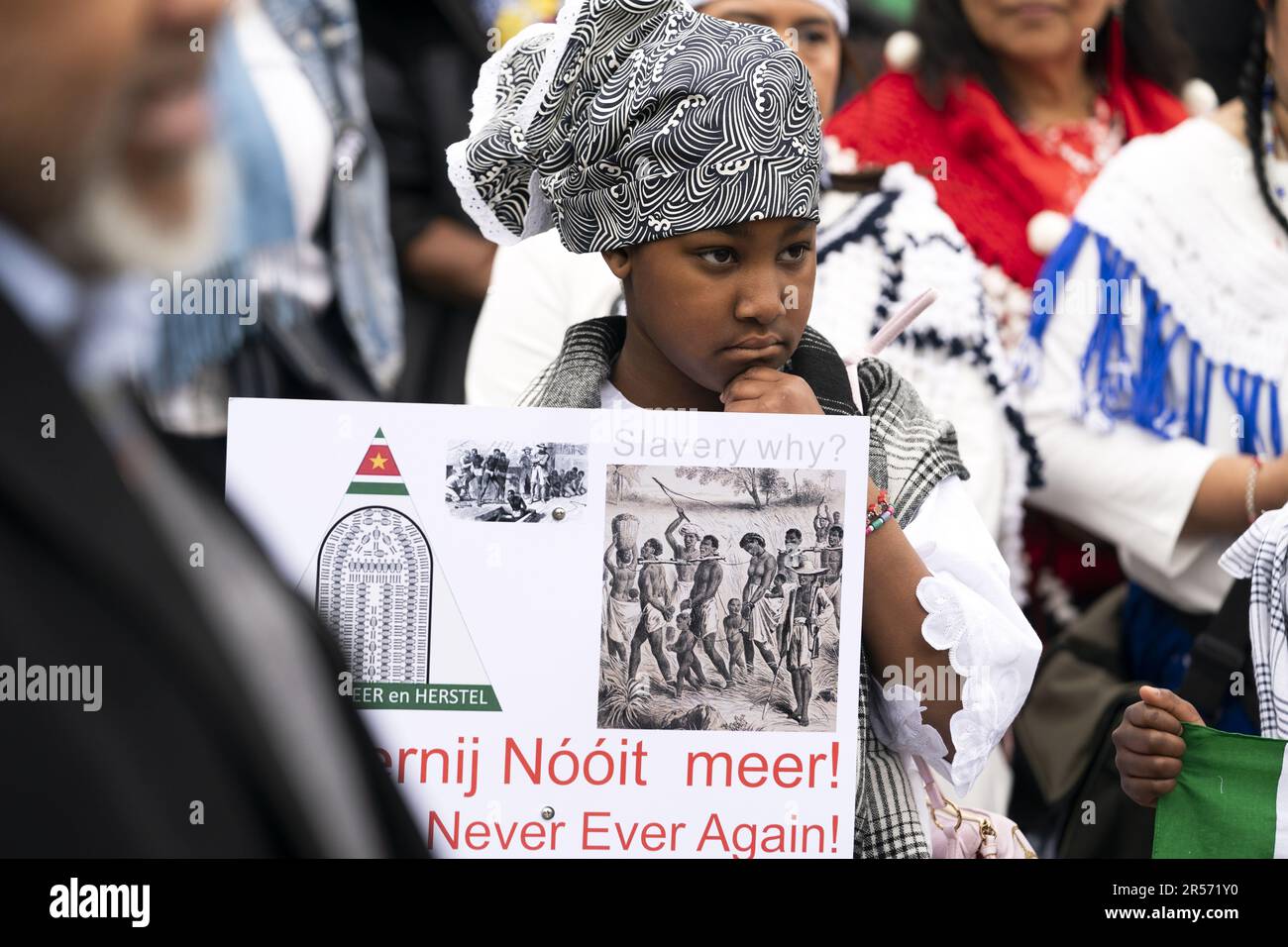 AMSTERDAM - Participants in the memorial tour Memre Waka. This memorial ...