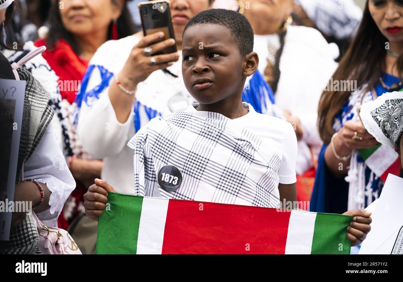 AMSTERDAM - Participants in the memorial tour Memre Waka. This memorial ...