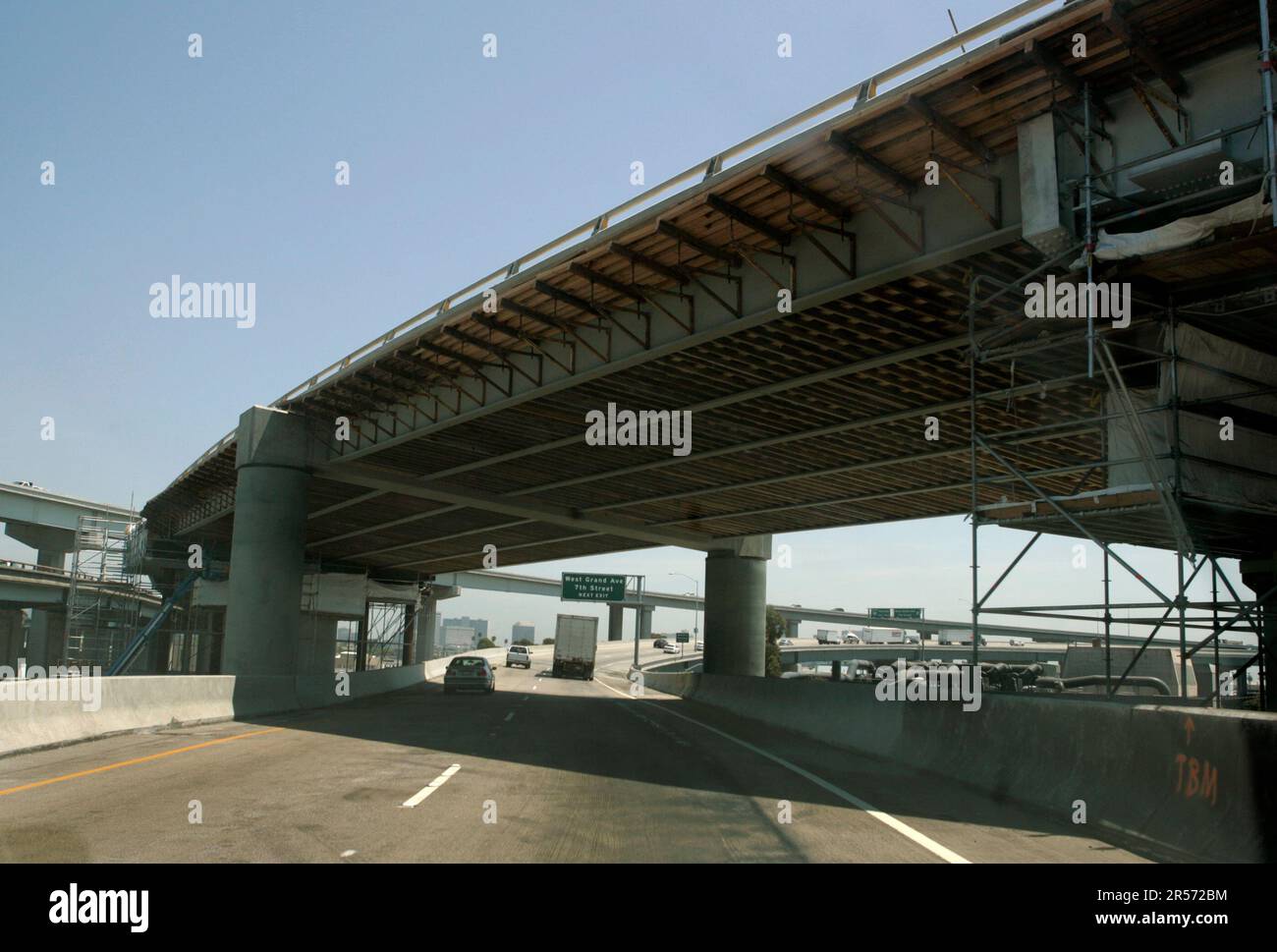 The rebuilt ramp stretches above the I-880 ramp at the same spot where ...