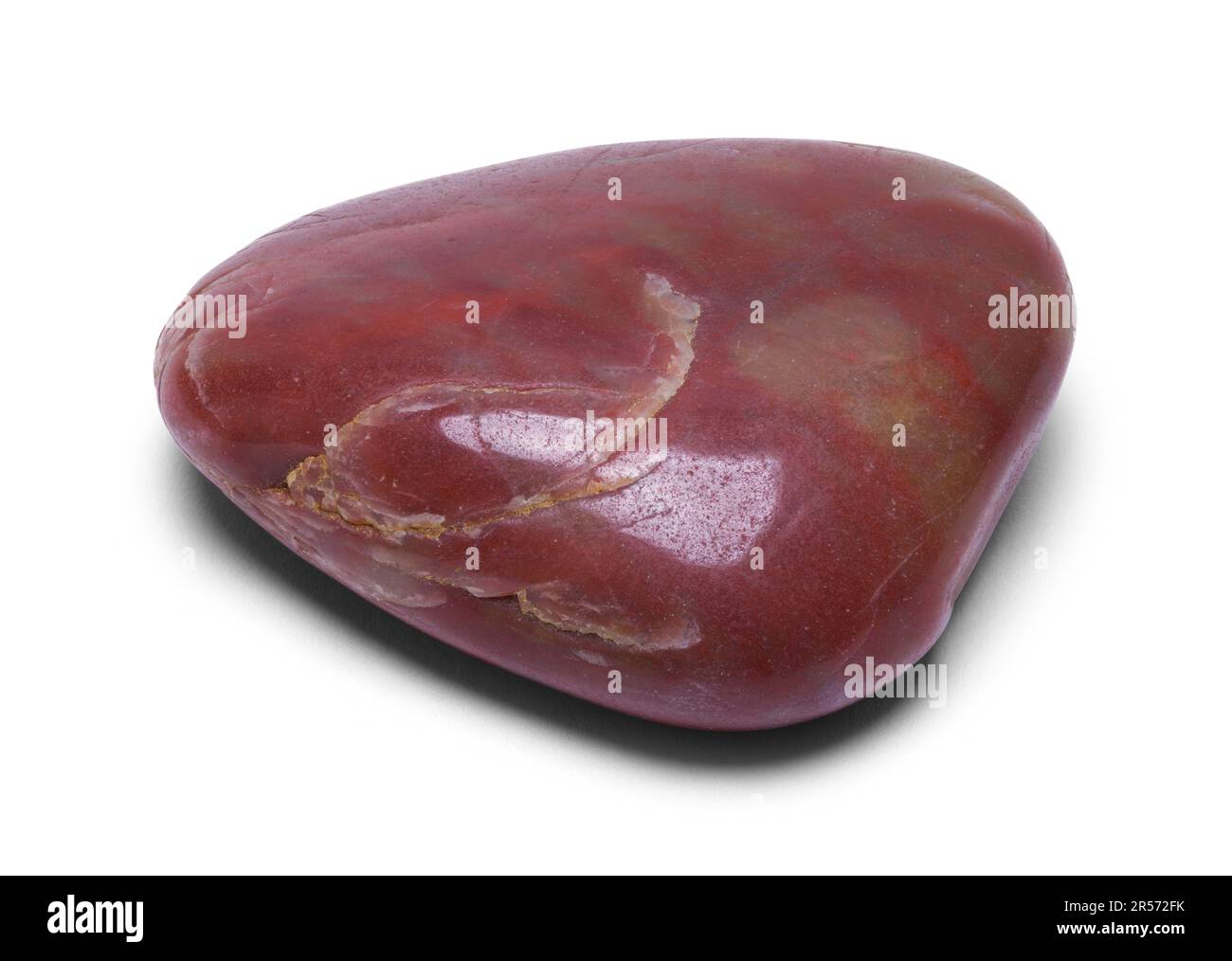 Red Polished Rock Cut out on White Stock Photo - Alamy