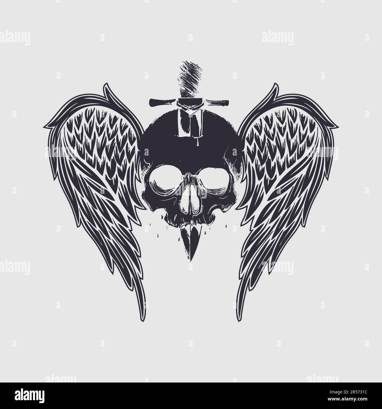 Skull and wings vector design. Editable, resizable, EPS 10, vector ...