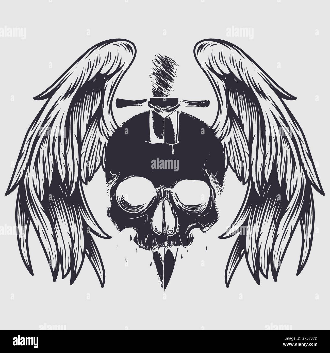 Skull and wings vector design. Editable, resizable, EPS 10, vector ...