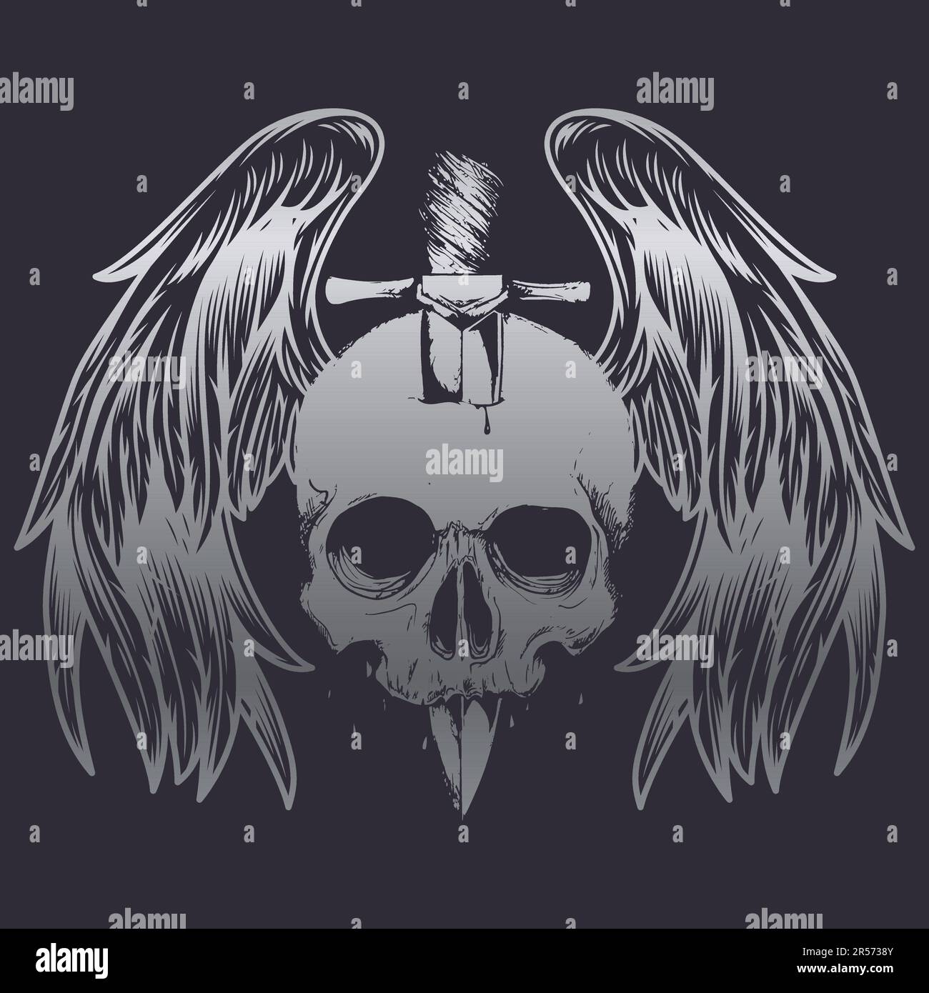 Skull and wings vector design. Editable, resizable, EPS 10, vector ...