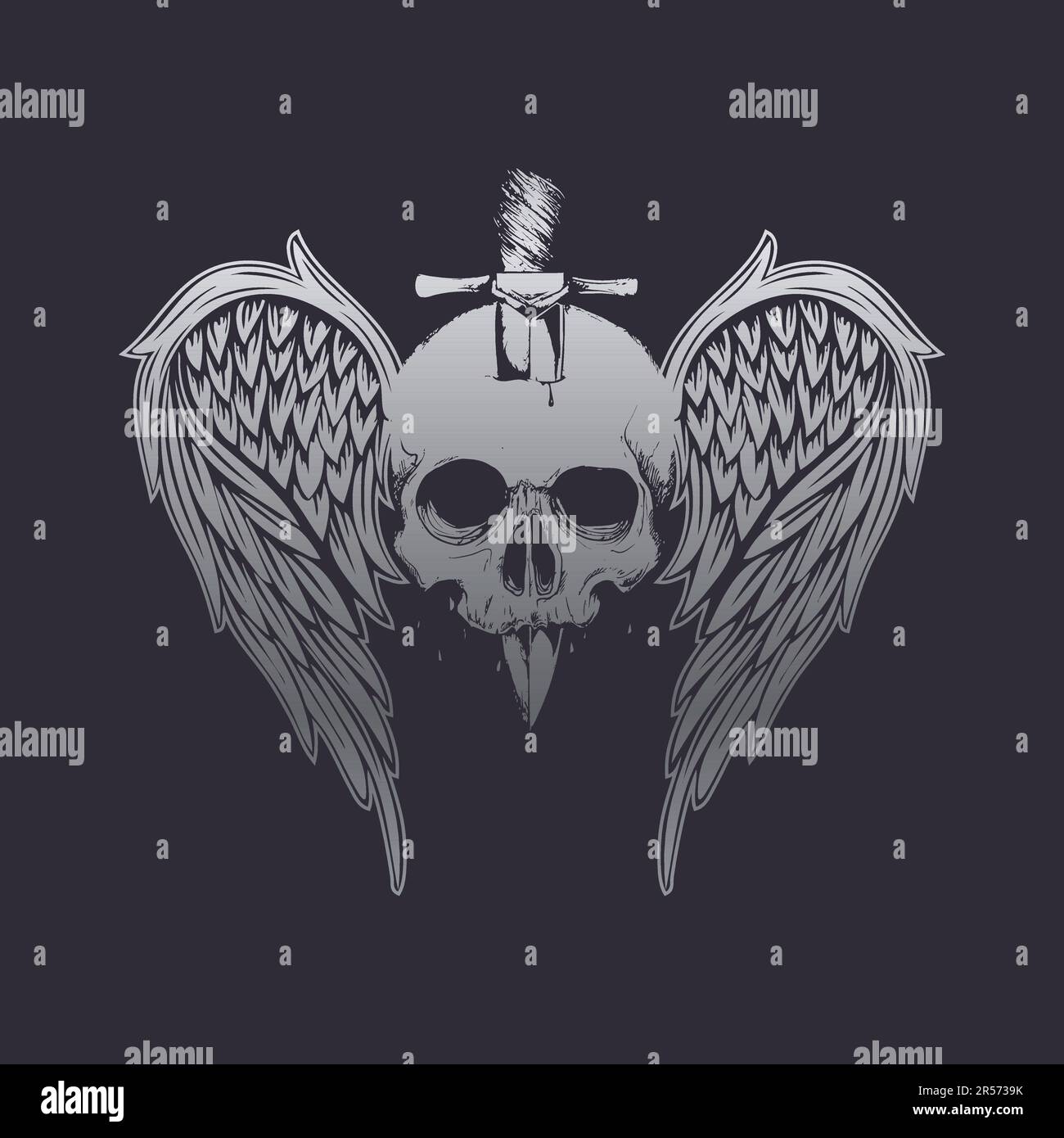 Skull and wings vector design. Editable, resizable, EPS 10, vector ...