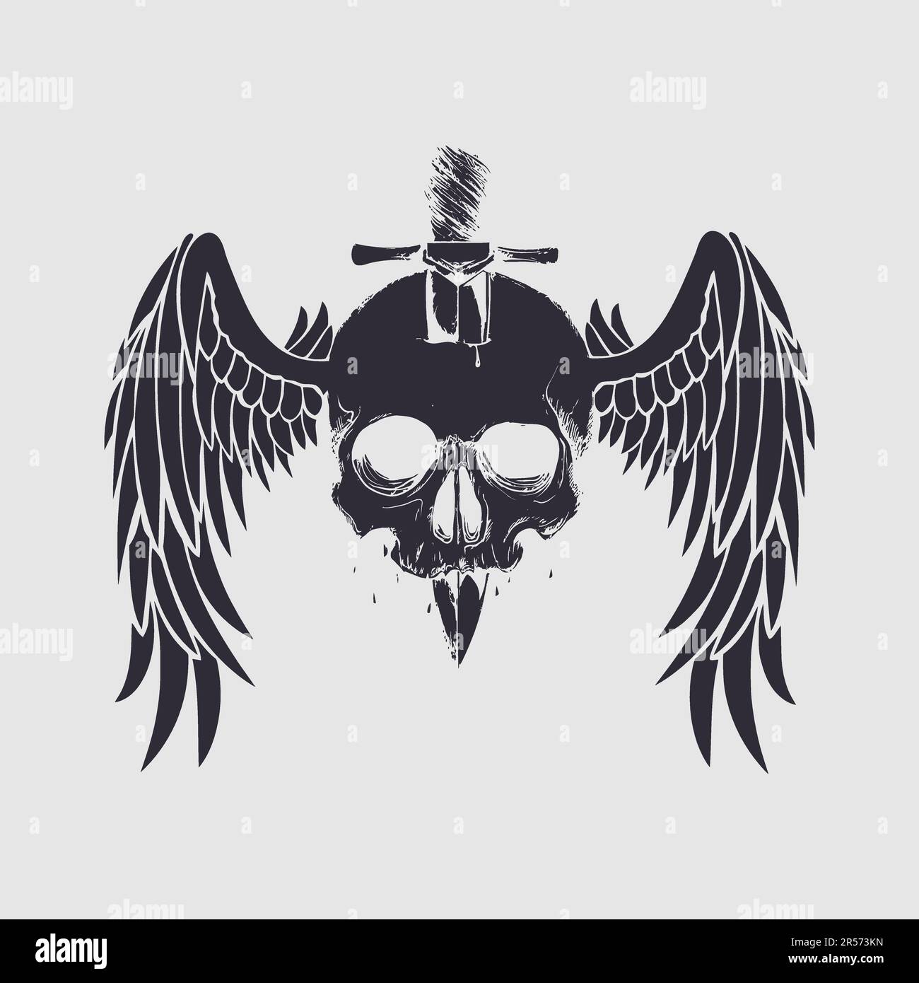 Skull and wings vector design. Editable, resizable, EPS 10, vector ...