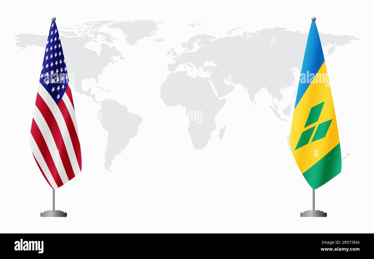United States and Saint Vincent and the Grenadines flags for official ...