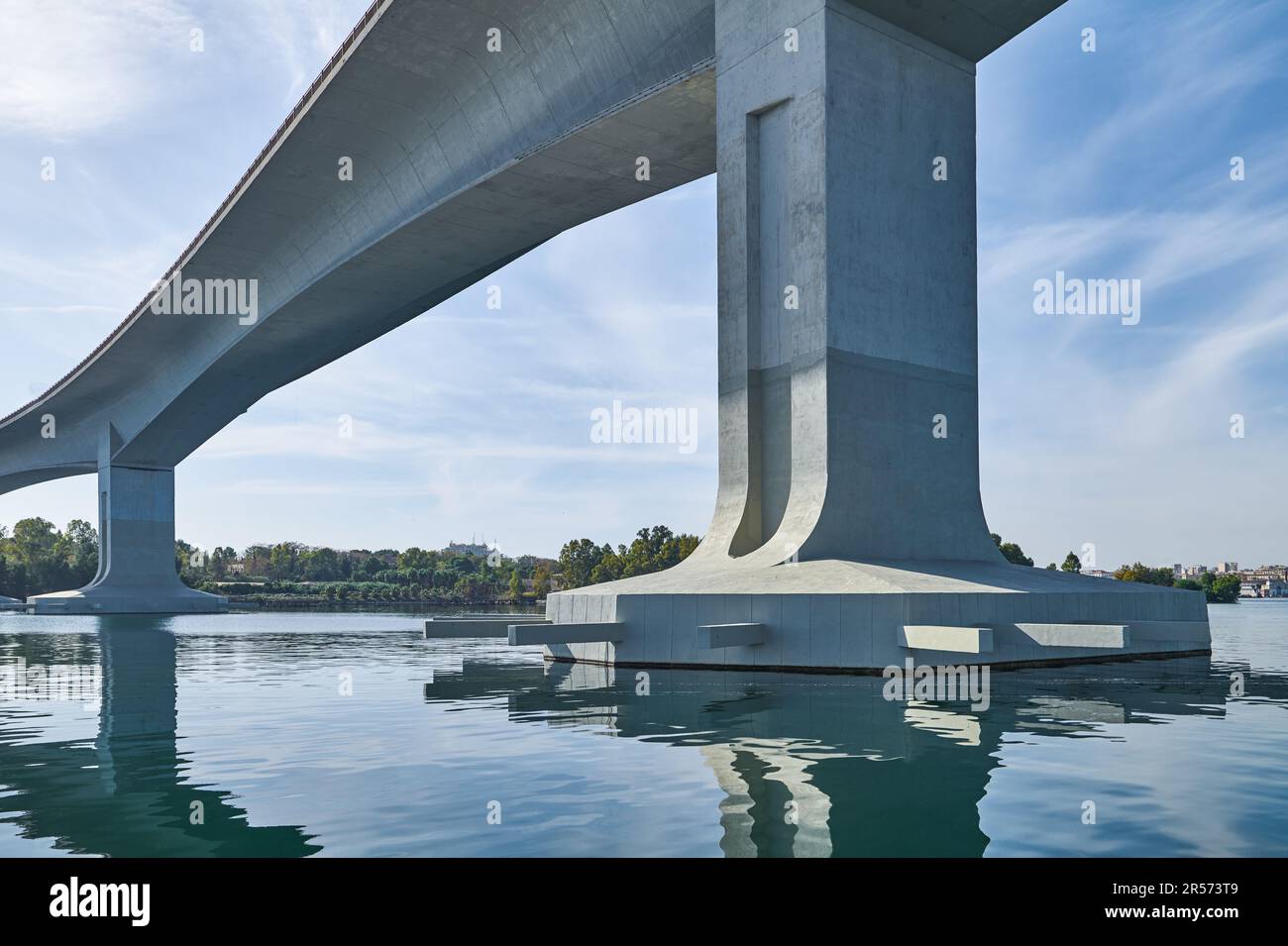 Taranto, Italy, detail of the basement of the Punta Penna bridge Stock ...