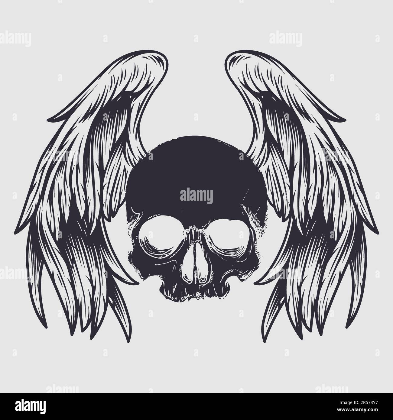 Skull and wings vector design. Editable, resizable, EPS 10, vector ...