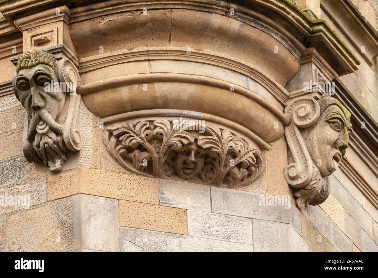 Gargoyles on Dunfermline City Chambers, Fife, Scotland Stock Photo - Alamy