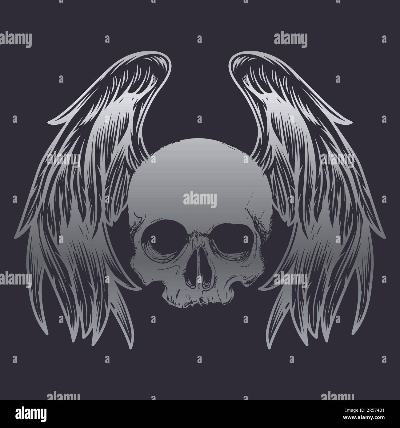 Skull and wings vector design. Editable, resizable, EPS 10, vector ...