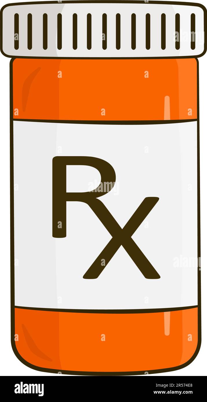 Bottle with pills. RX Prescription Drugs. Cartoon. Vector illustration Stock Vector Image & Art ...