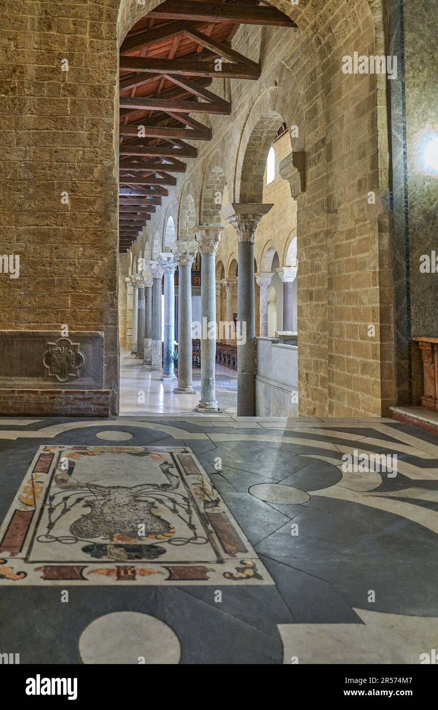 Taranto, Italy - November 2, 2022: The nave of the St Cataldo Cathedral ...