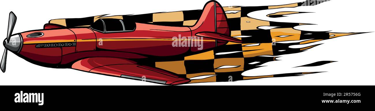 vector illustration of airplane with race flag Stock Vector Image & Art ...